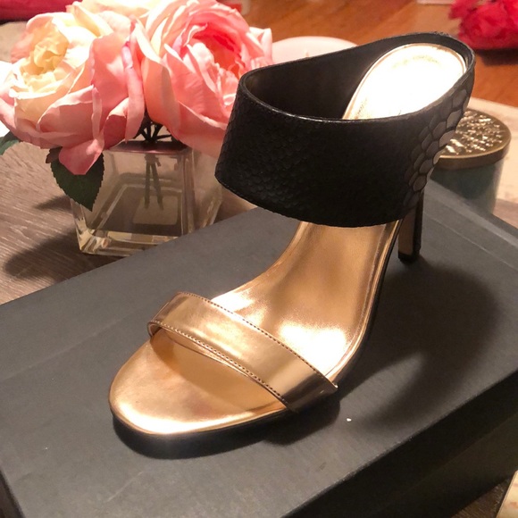 Shoemint | Shoes | Shoemint Josie Black And Rose Gold Heels | Poshmark